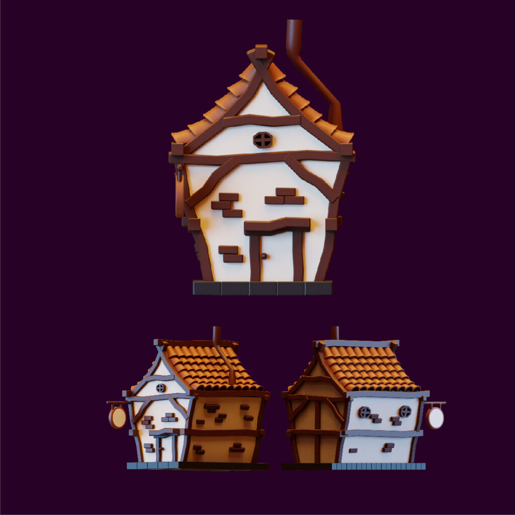 3D HOUSE BUILDING LOWPOLY RENDER - MasterBundles