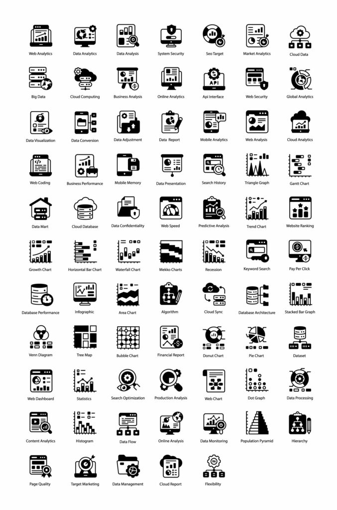 Web Analytics Solid Icons Pack – MasterBundles