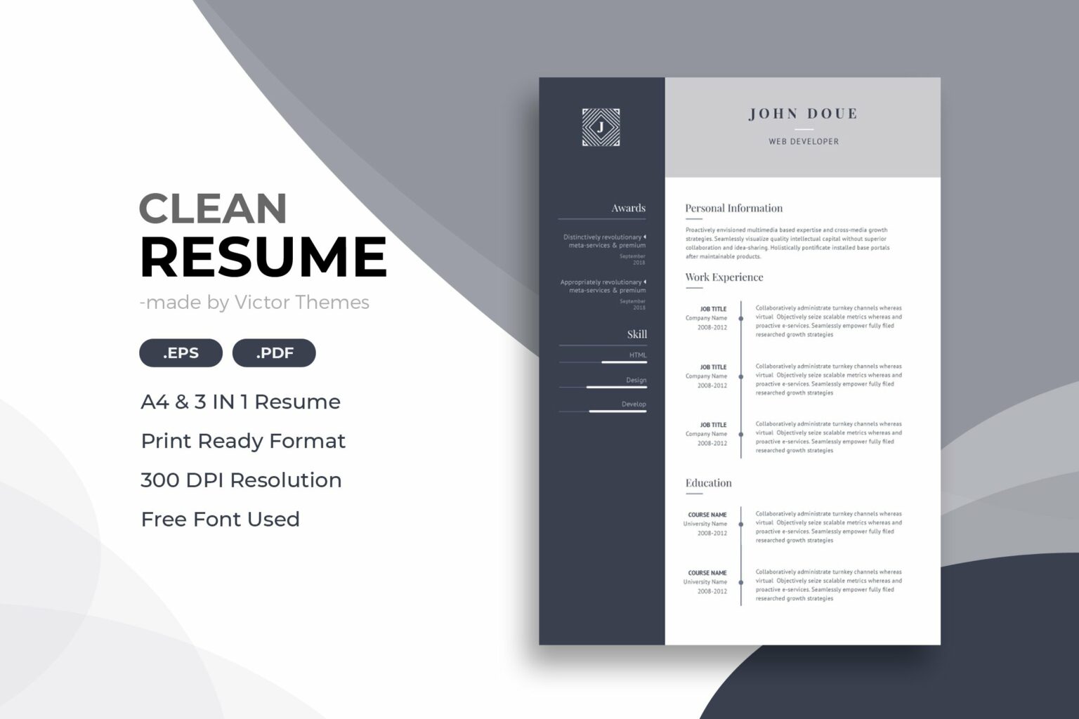 Web Developer CV Template – MasterBundles