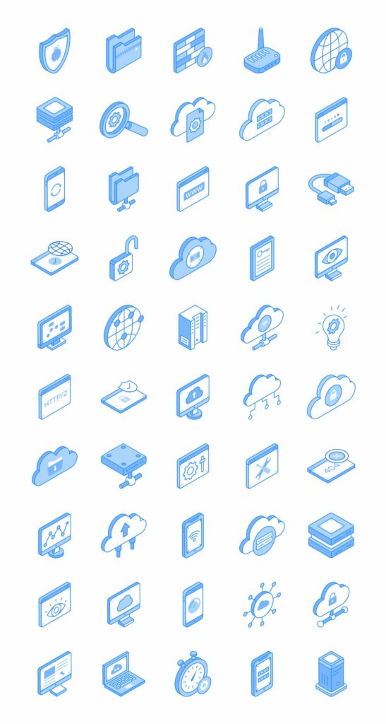 50 Web Hosting Icons – Vector Design – MasterBundles