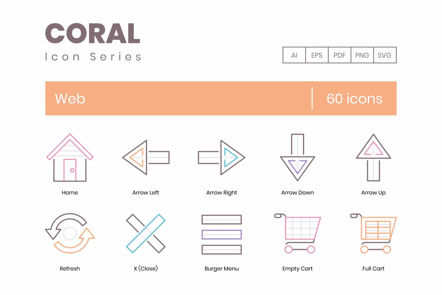 60 Web Icons - Coral Series – MasterBundles