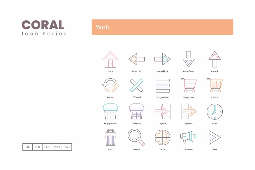 60 Web Icons - Coral Series – MasterBundles