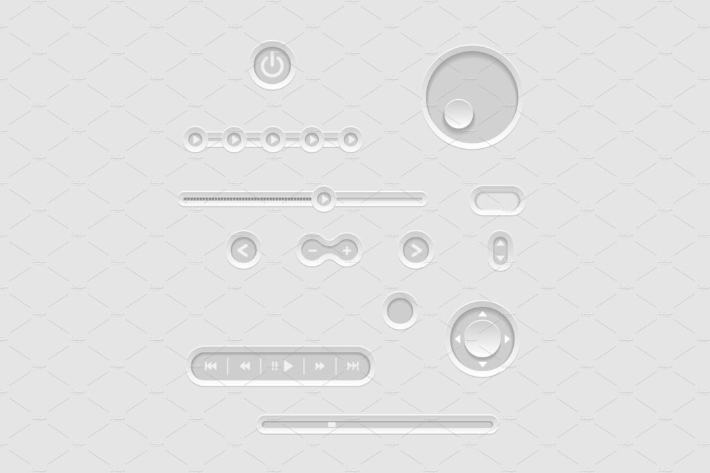 Light Web UI Elements. Buttons – MasterBundles
