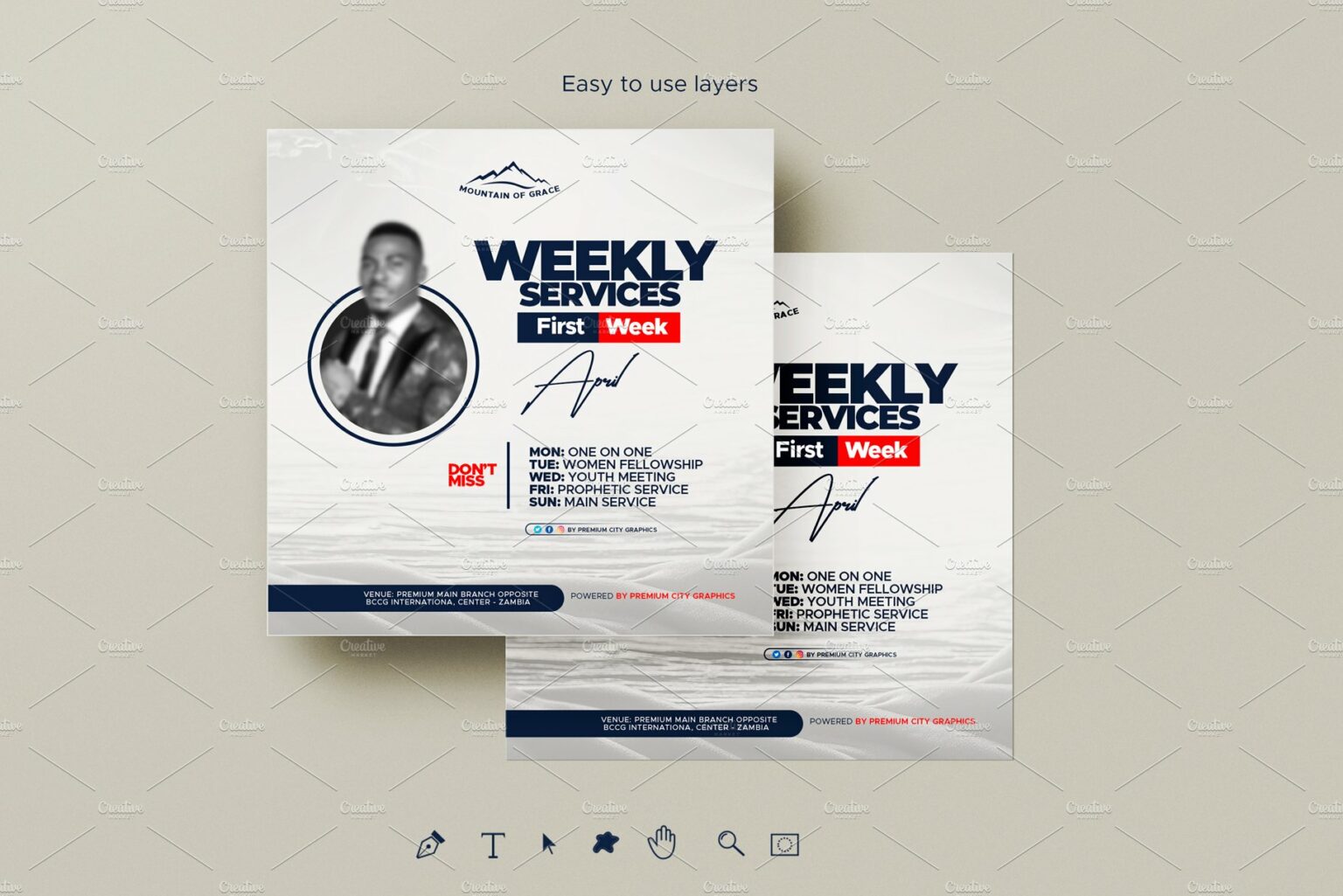 Church services flyer template – MasterBundles
