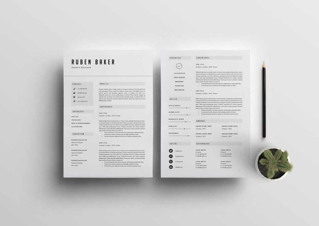 Resume Template 3 Page | CV Template – MasterBundles