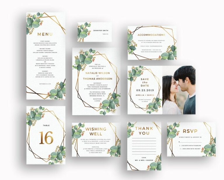 Eucalyptus Gold Geometric Frame – MasterBundles