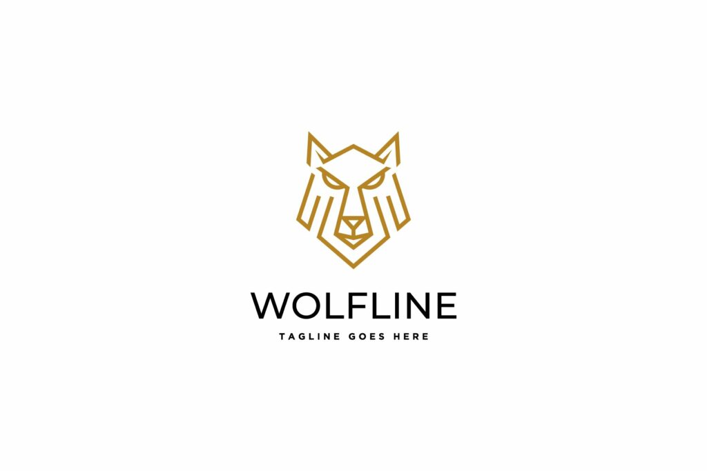 wolf head line logo – MasterBundles