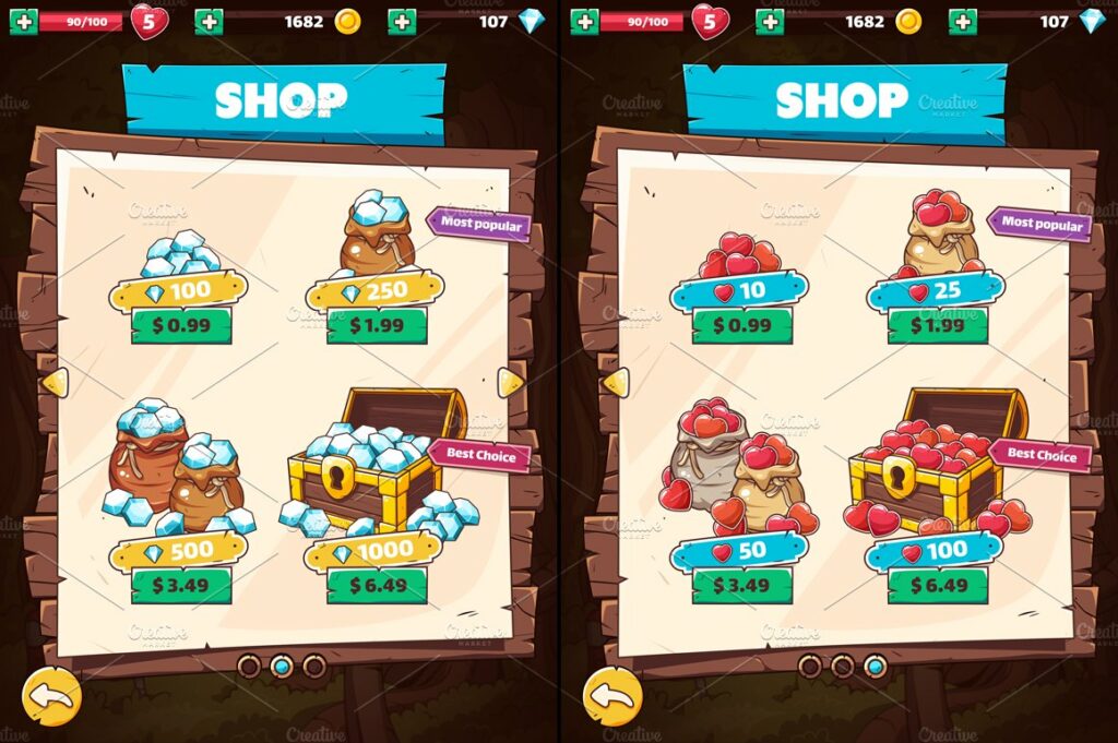 Wooden GUI for Mobile Game – MasterBundles