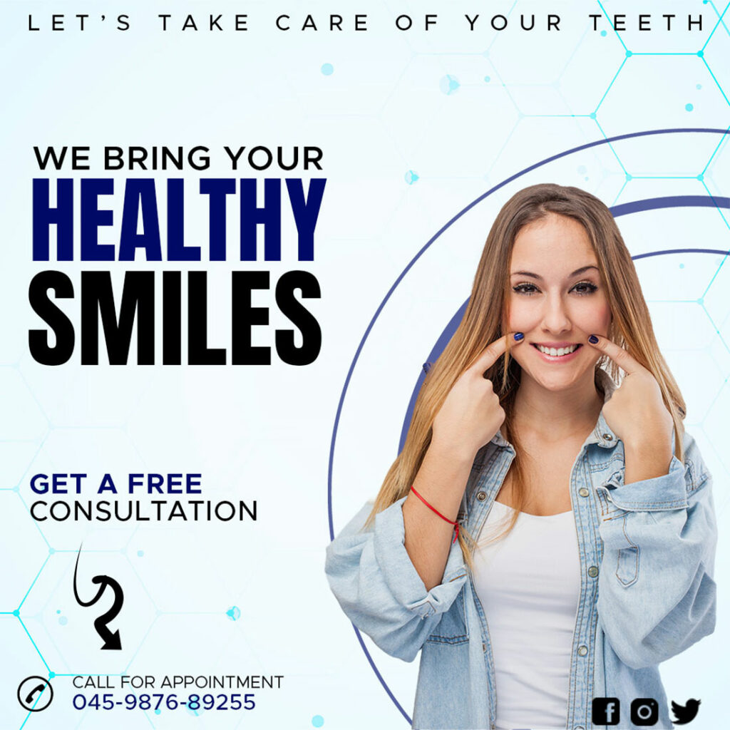 Dental Care Social Media Post Design Template - MasterBundles