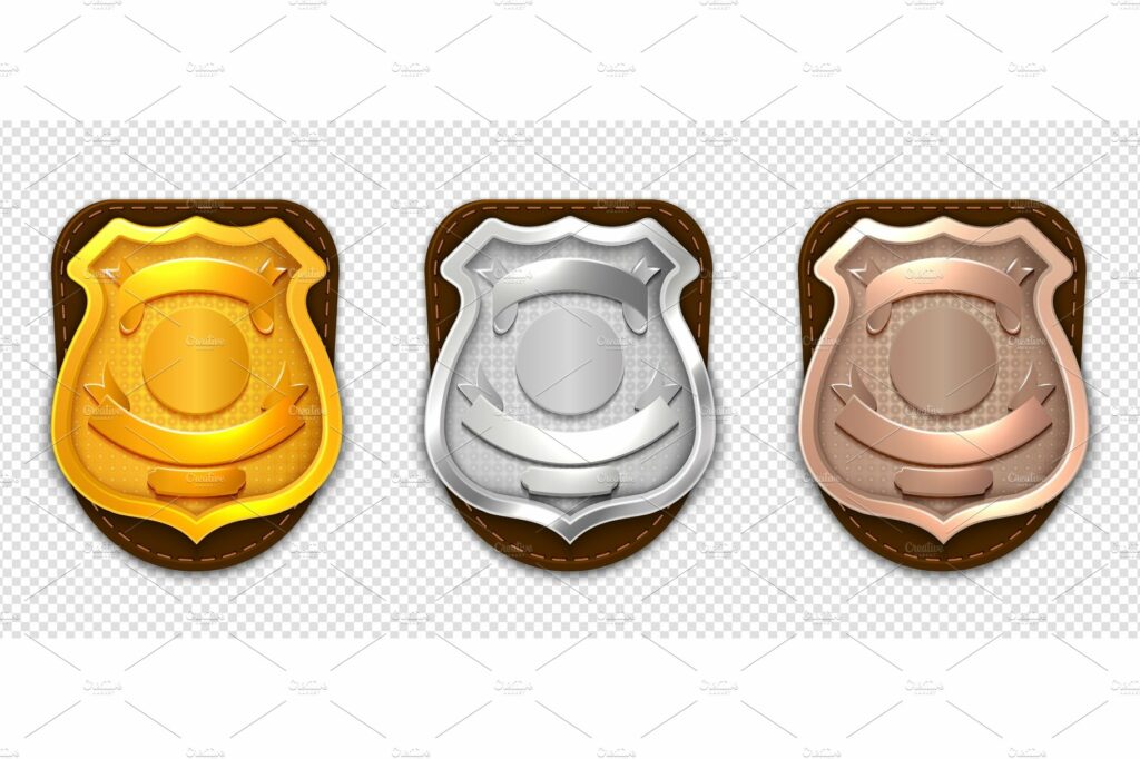 Realistic police badges. Security – MasterBundles