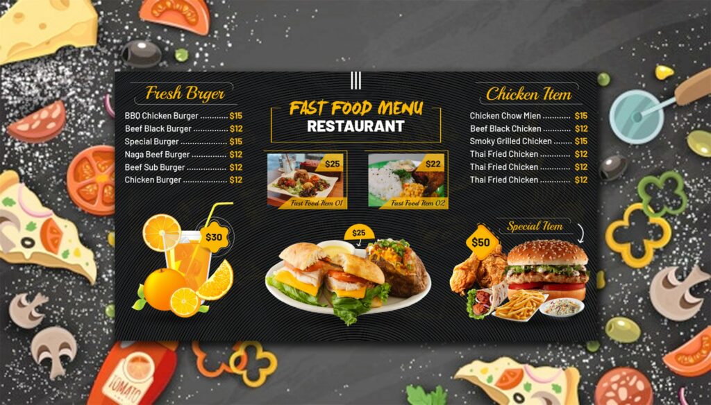 Digital Food Menu Design Template – MasterBundles