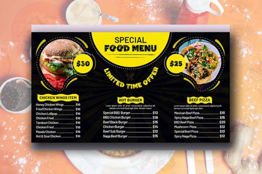Digital Food Menu Template – MasterBundles