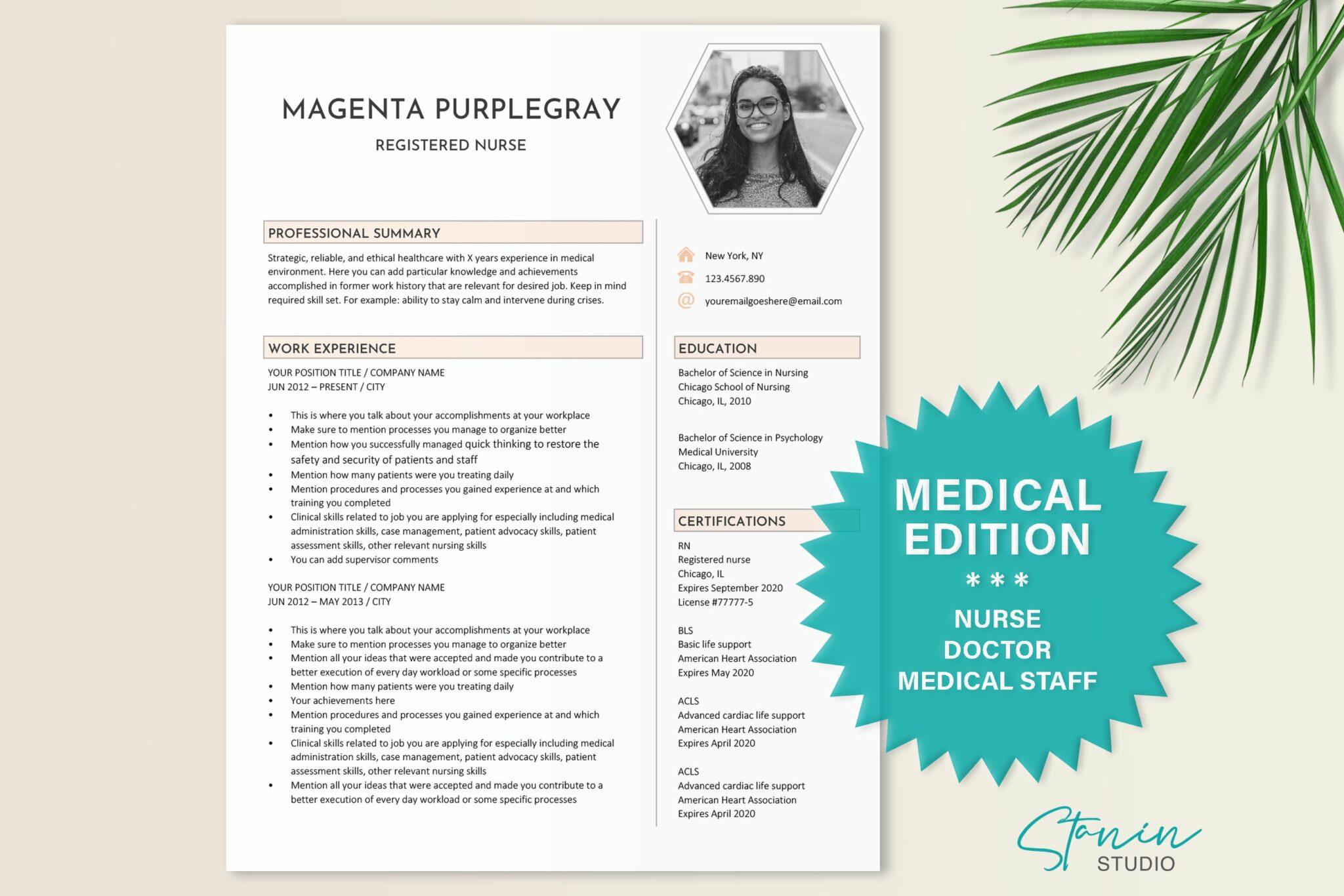 Medical Resume Template Word – MasterBundles