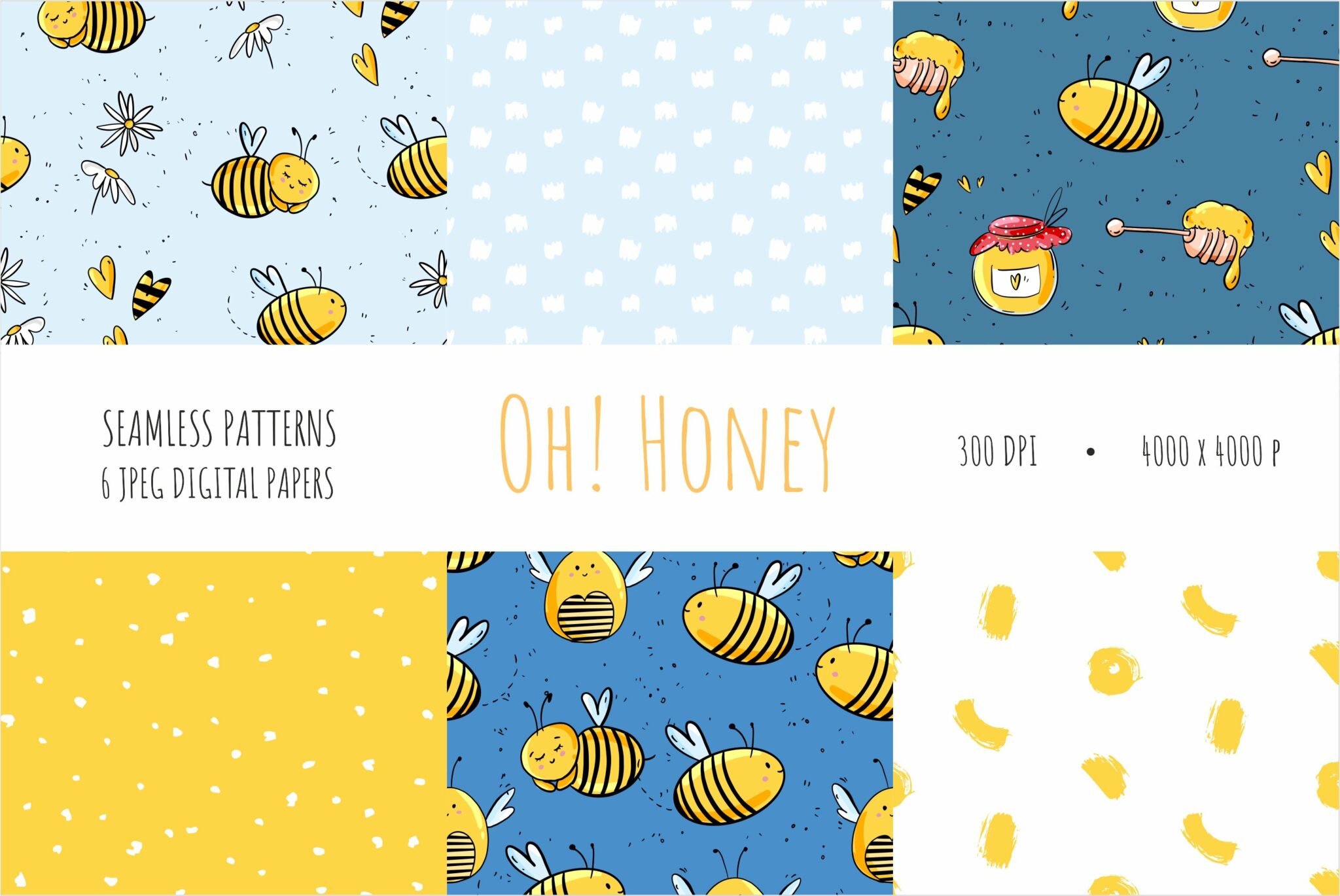 Bee Digital Paper Bee Pattern – MasterBundles