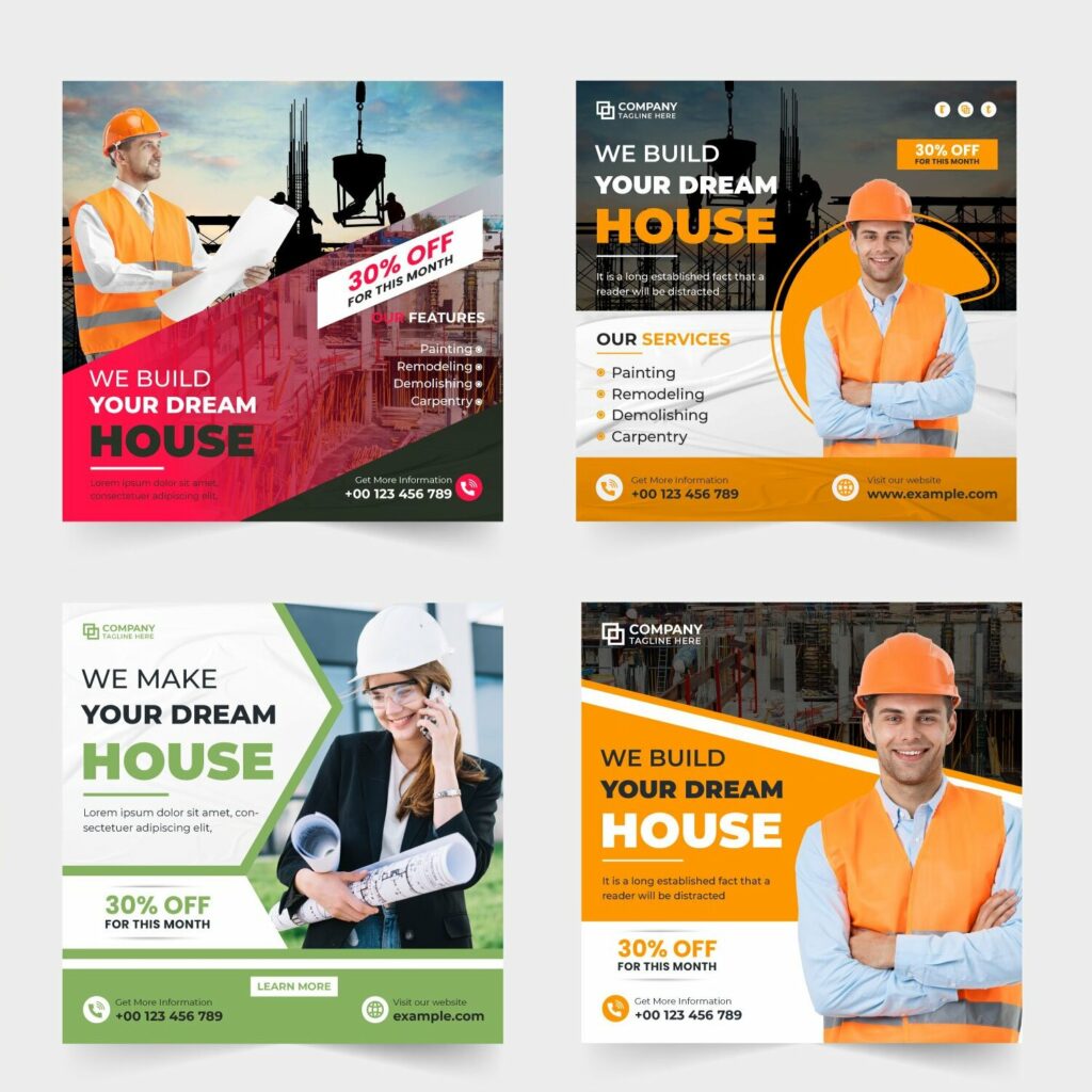 Construction social media template – MasterBundles