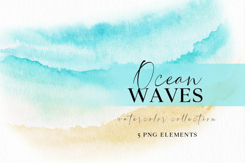 Summer beach clipart ocean wave sea – MasterBundles