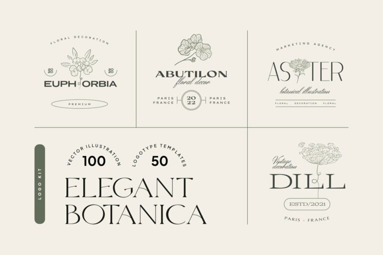 Elegant Botanica | Logo Kit – MasterBundles
