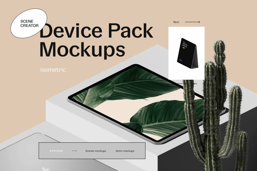 -50% Device pack mockups - isometric – MasterBundles