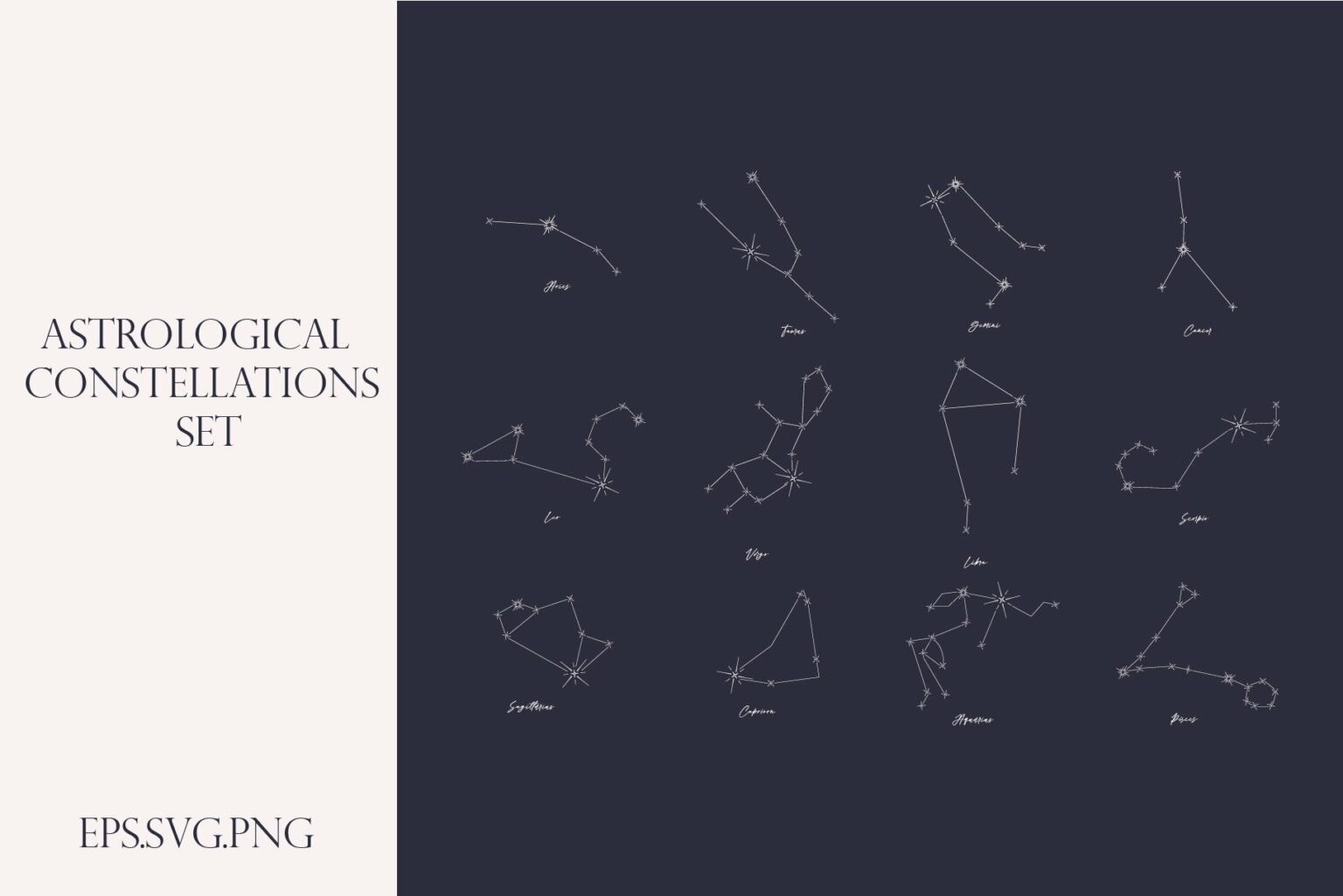Astrological constellations set – MasterBundles