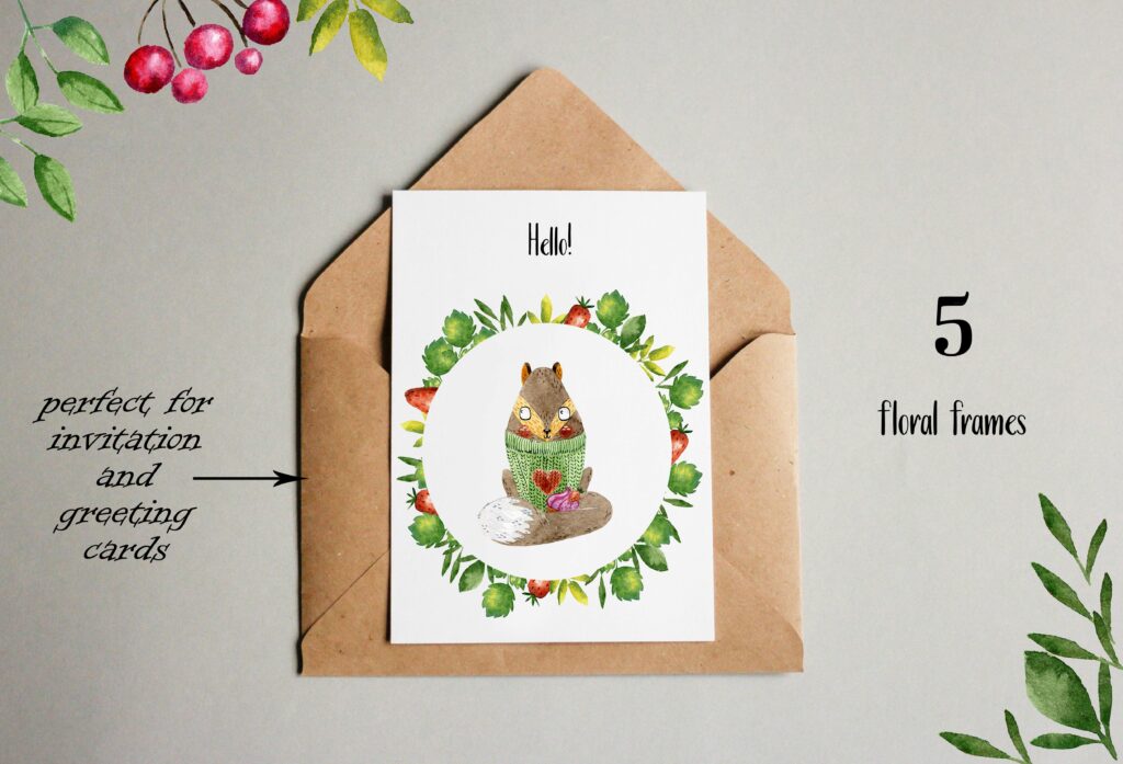 Cute watercolor animals Design Set – MasterBundles