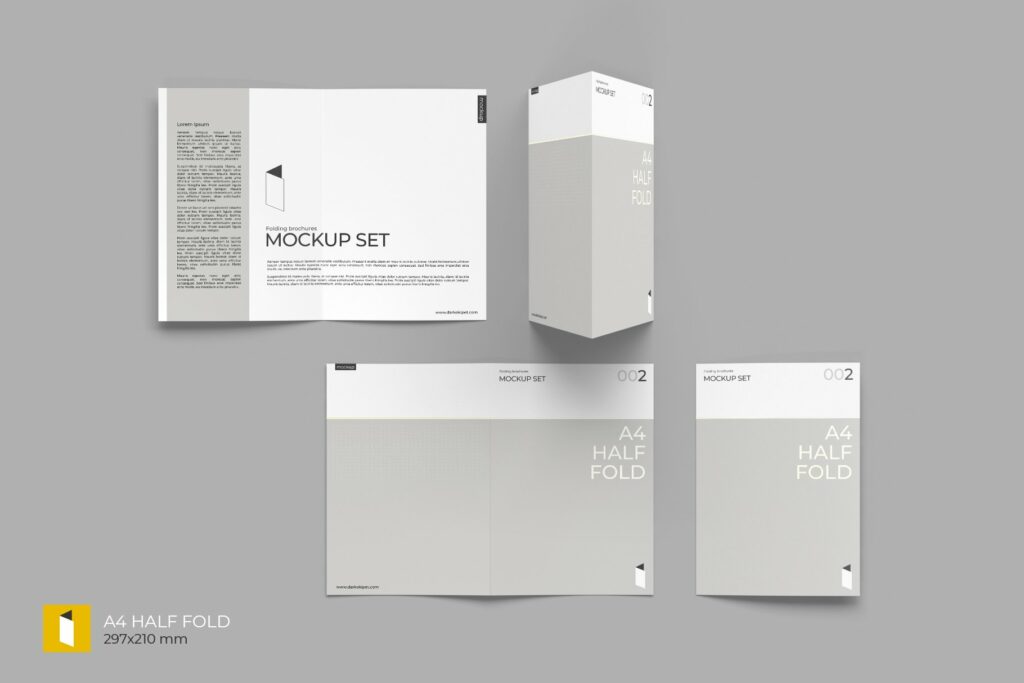 Folding Brochure Mockup Set – MasterBundles