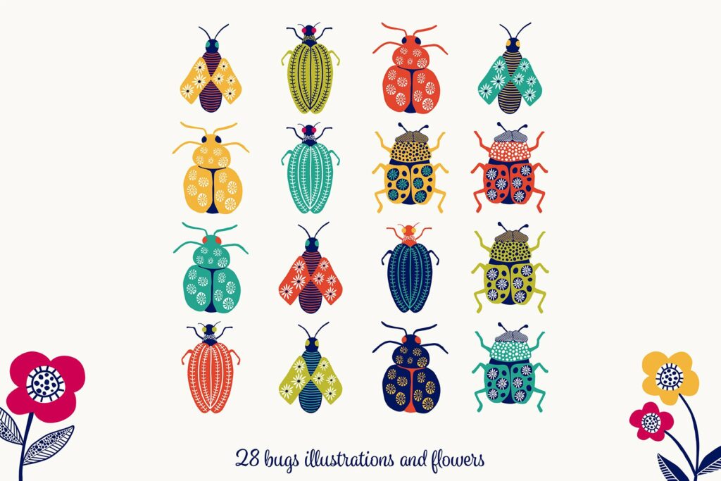 Cute Bugs Clipart – MasterBundles