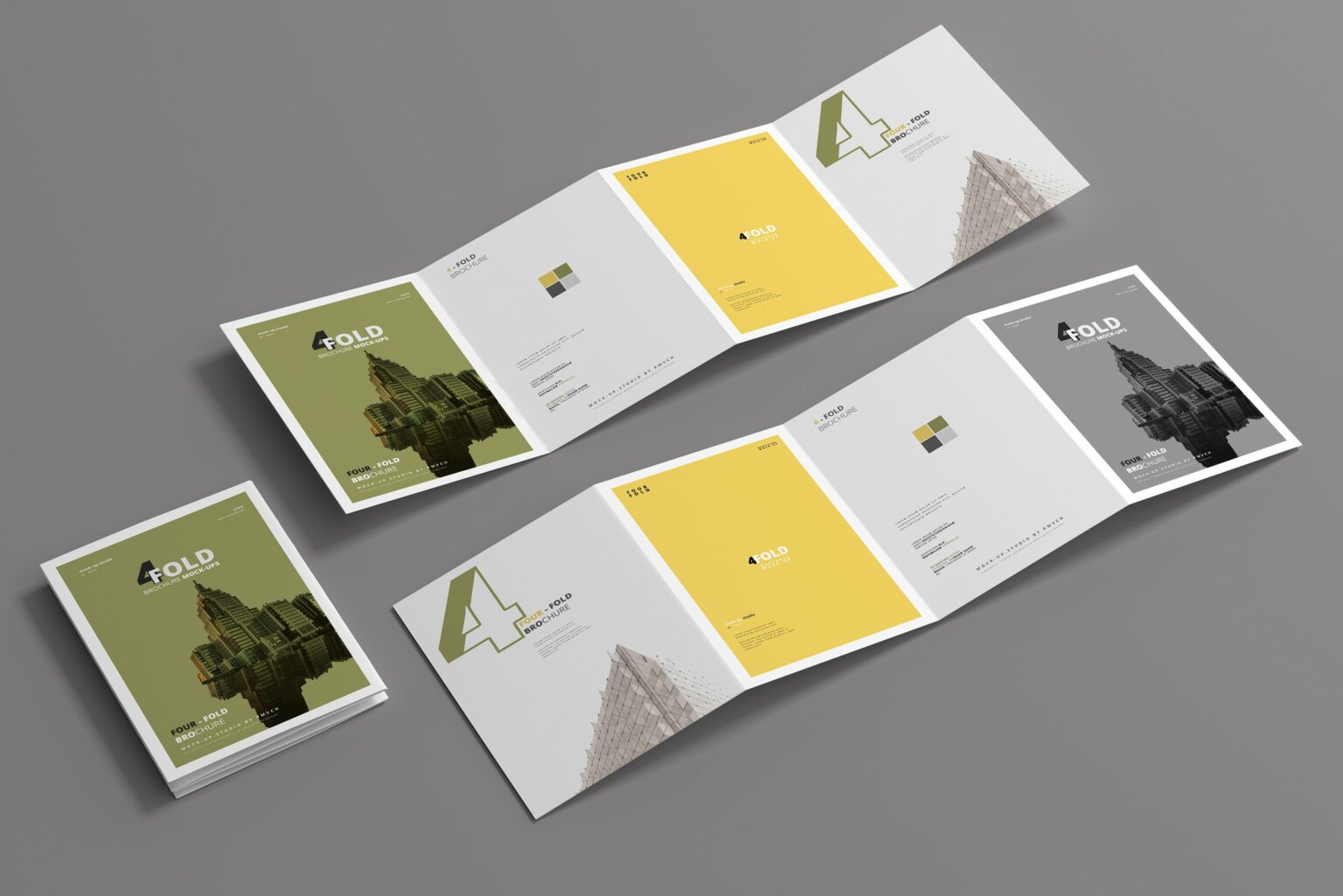 A4 Four Fold Brochure Mockups – MasterBundles