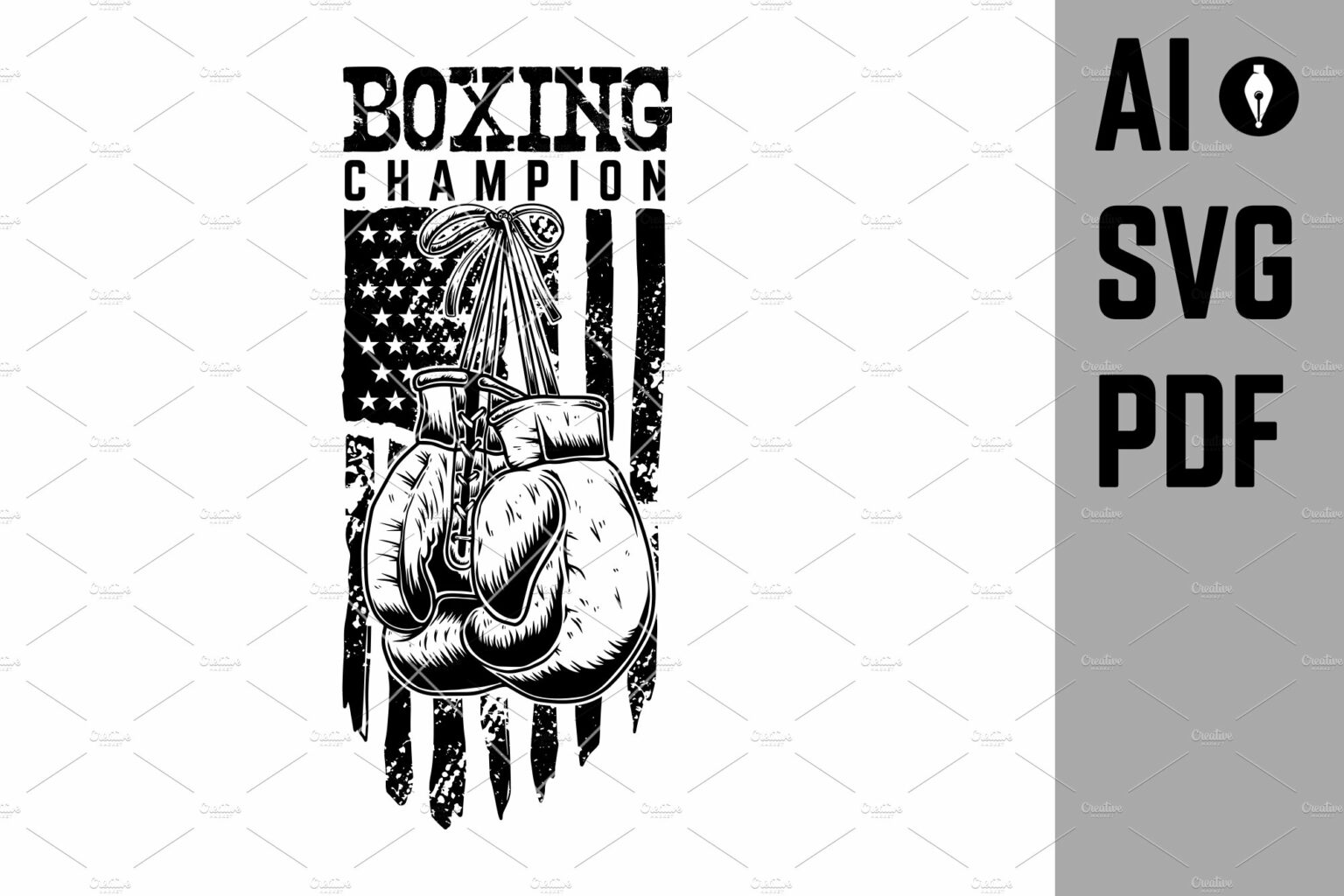 Boxing champion. Boxing gloves – MasterBundles