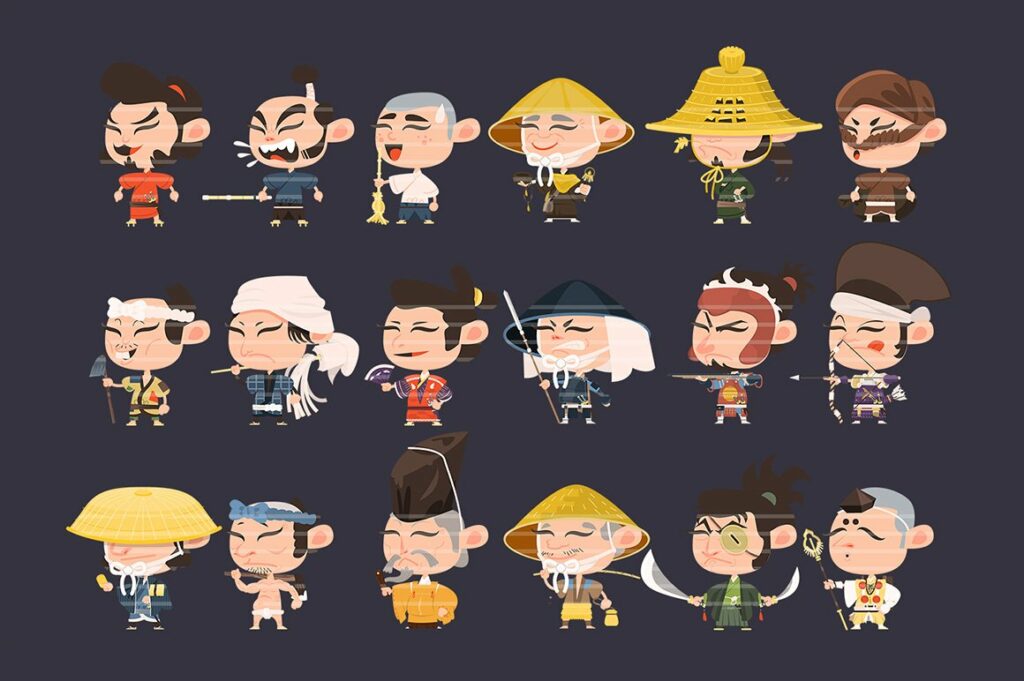 36 Samurai Characters – MasterBundles