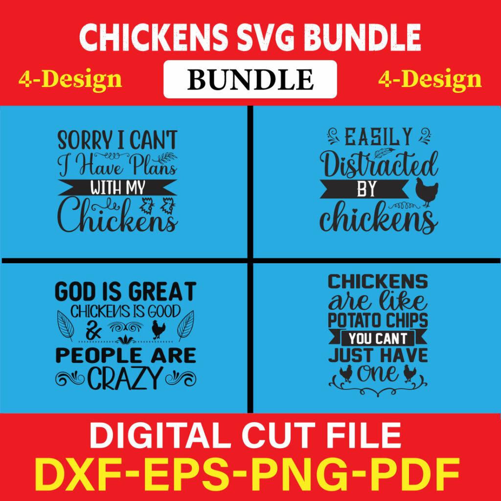 Chickens T-shirt Design Bundle Vol-1 - MasterBundles