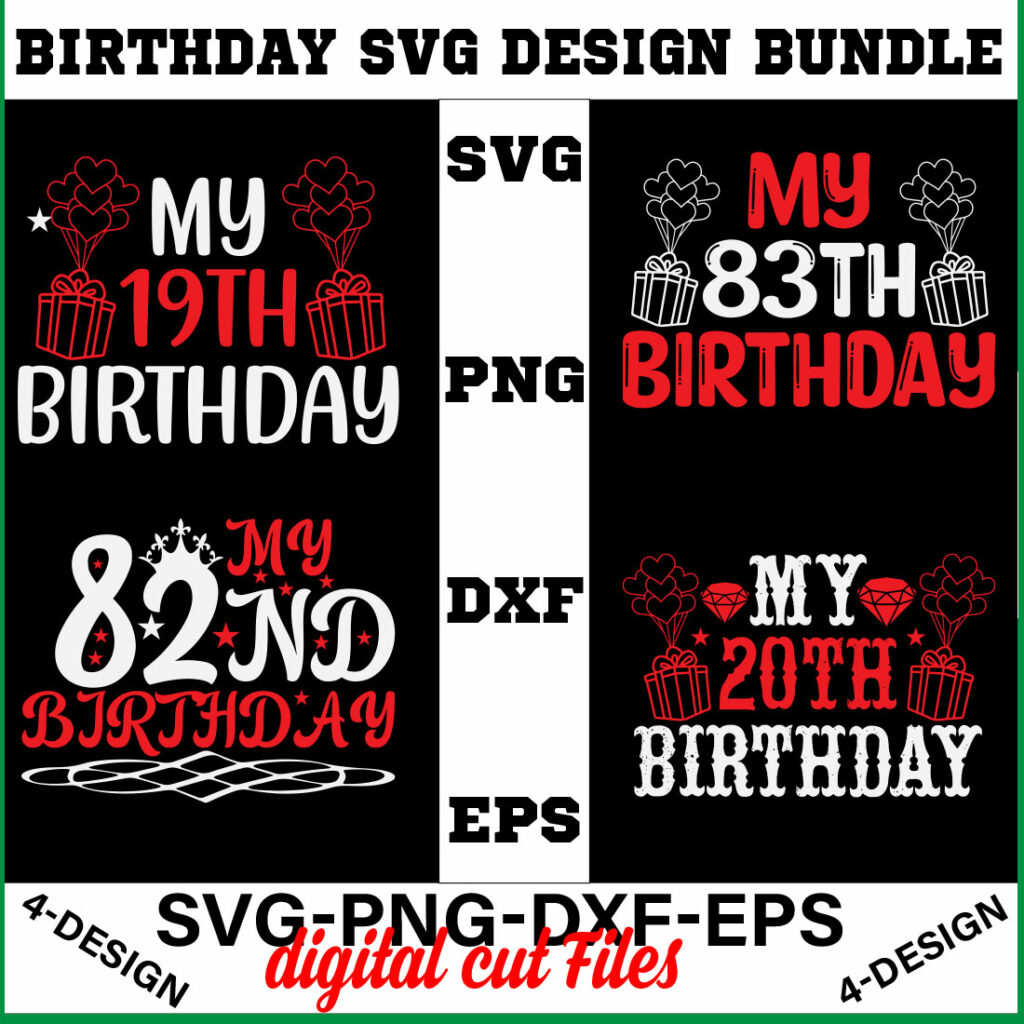 birthday svg design bundle Happy birthday svg bundle hand lettered ...