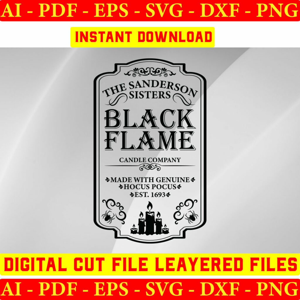 The Sanderson Sisters Black Flame Candle Company Made With Genuine ...