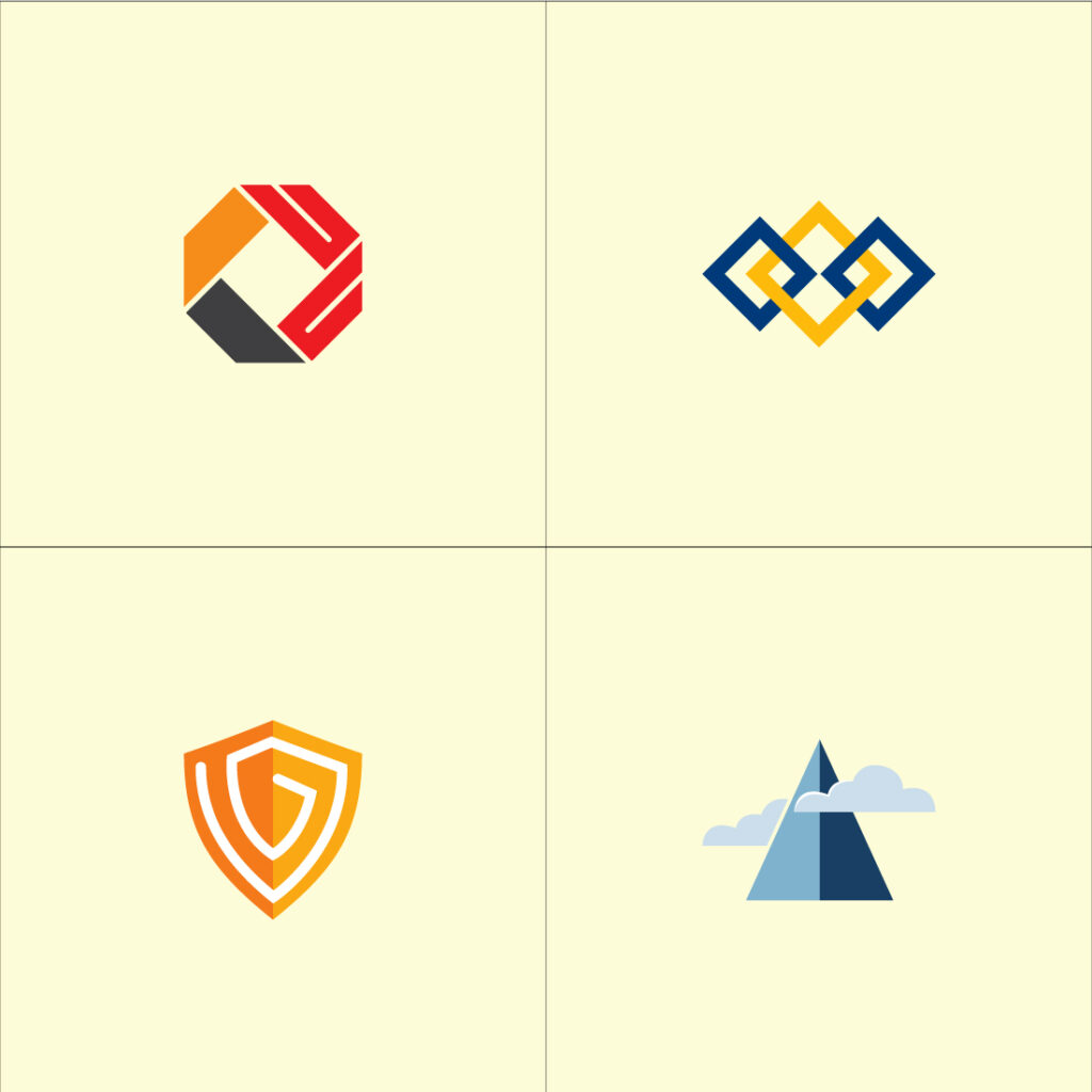 Simple and minimal shaped iconic logo design - MasterBundles