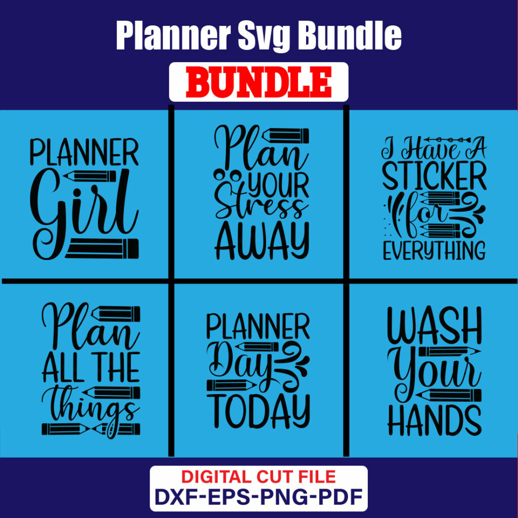 Planner SVG T-shirt Design Bundle Vol-01 - MasterBundles