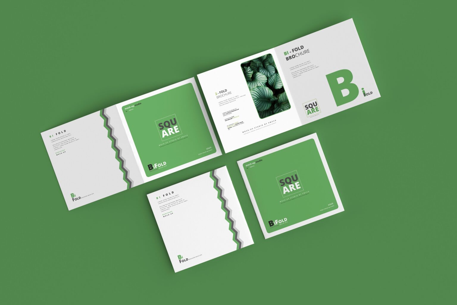 Brochure Mockups - Bi Fold Square – MasterBundles