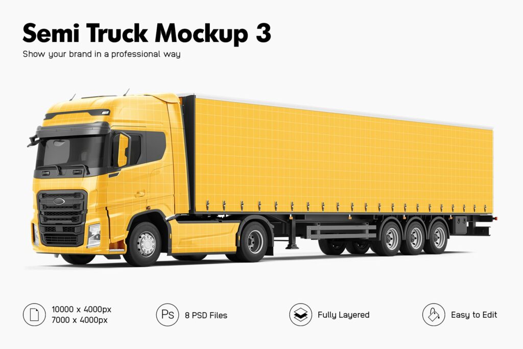 Semi Truck Mockup 3 – MasterBundles