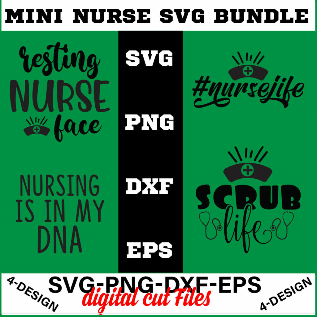 Mini Nurse SVG T-shirt Design Bundle Volume-01 - MasterBundles