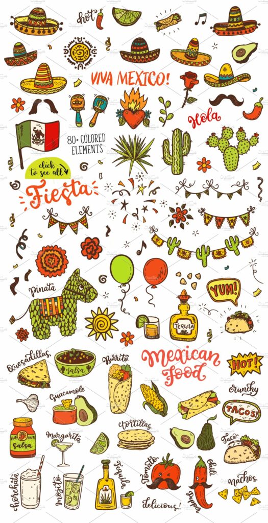 Mexican Party big set + patterns – MasterBundles