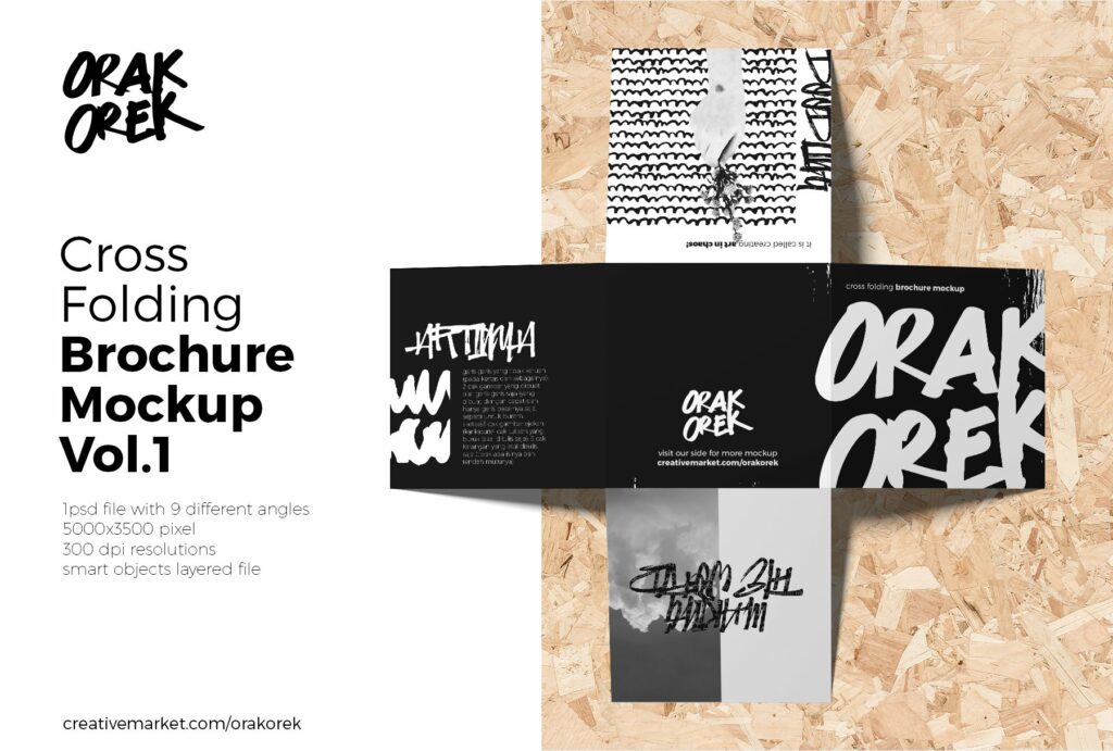 Cross Folding Brochure Mockup Vol.1 – MasterBundles