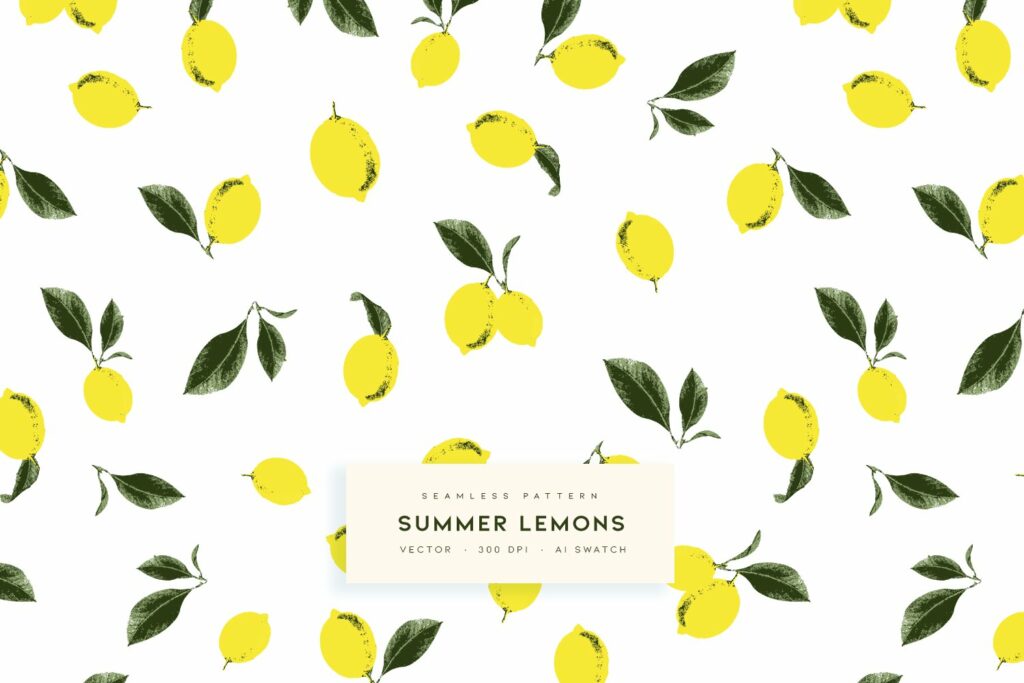 Summer Lemons | Vector Pattern – MasterBundles