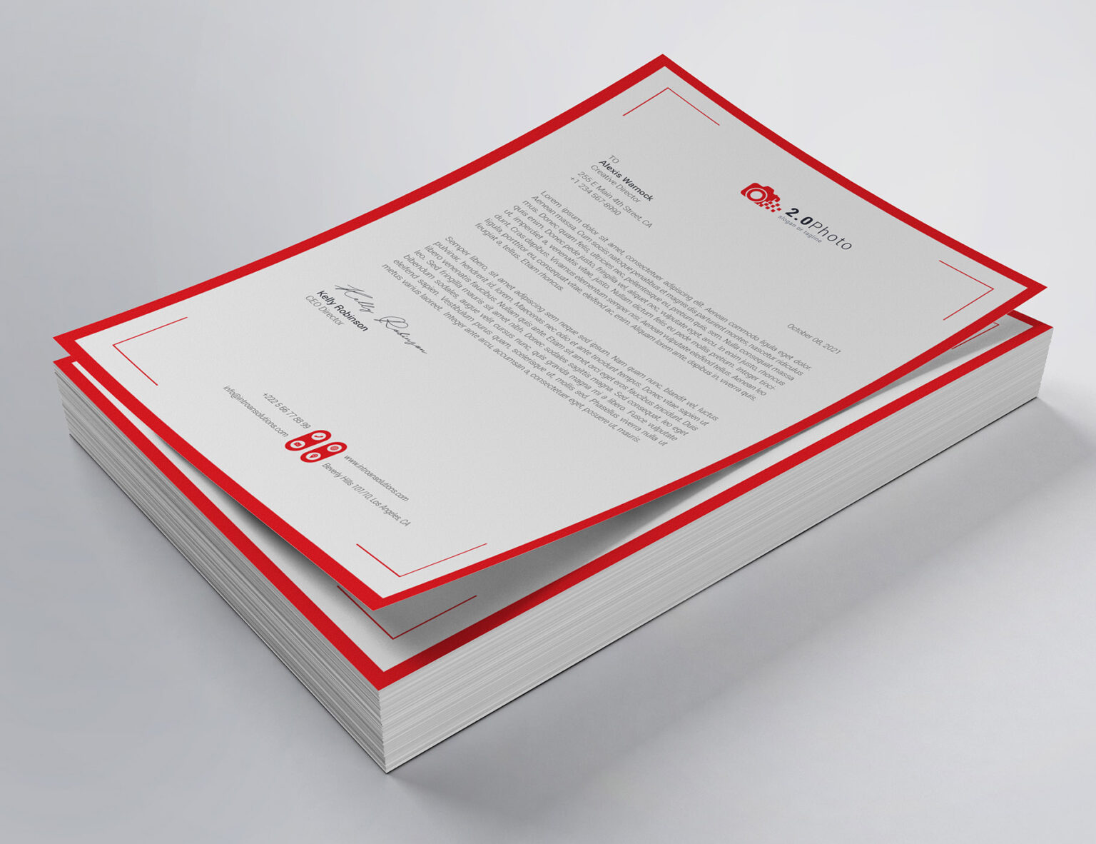 Photographer Letterhead Template - MasterBundles
