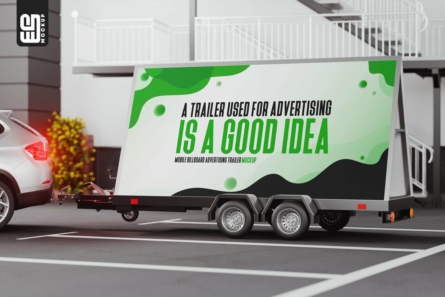 Mobile Billboard Adv Trailer Mockup – MasterBundles