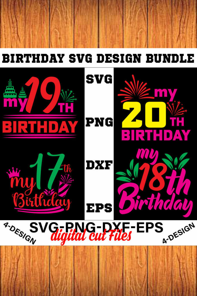 birthday svg design bundle Happy birthday svg bundle hand lettered ...