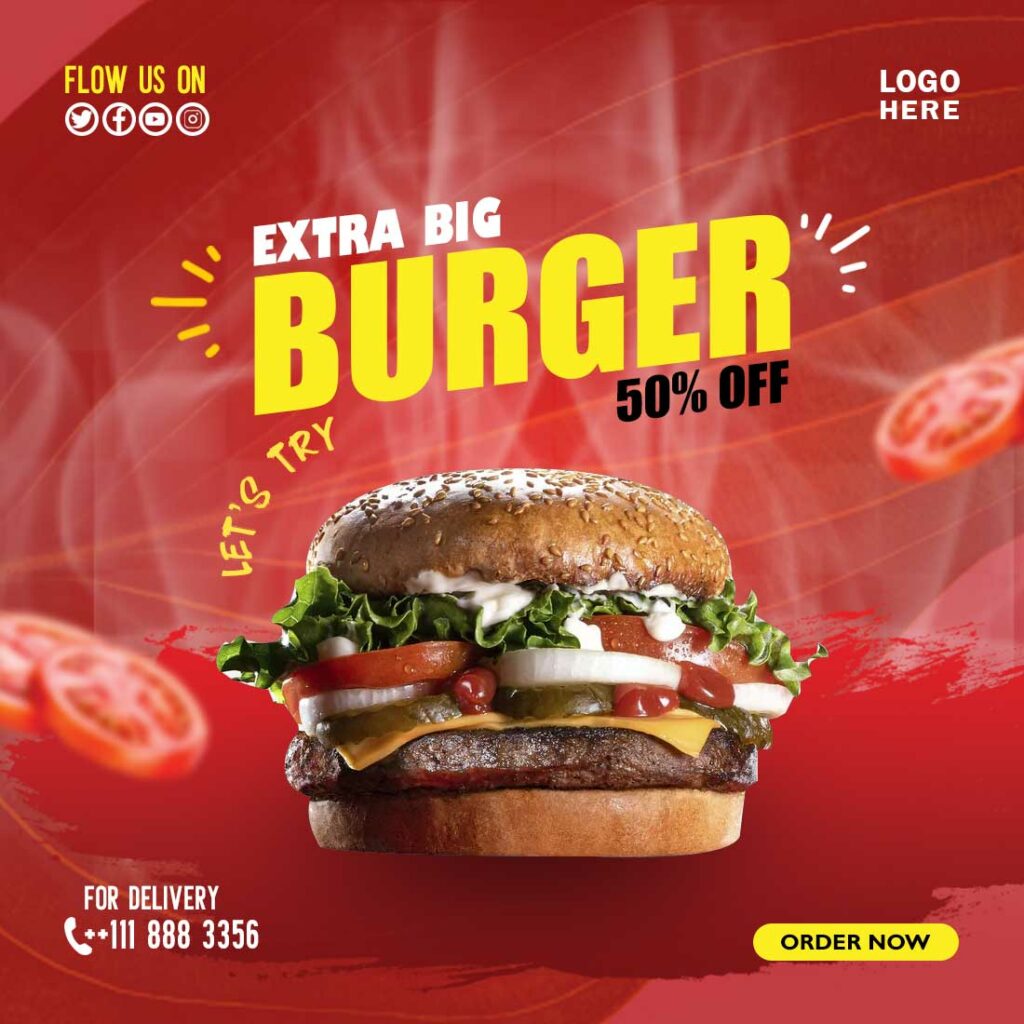 Extra Big 50% Offer Burger Templates - MasterBundles