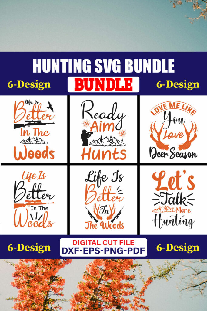 Hunting SVG T-shirt Design Bundle Vol-03 - MasterBundles