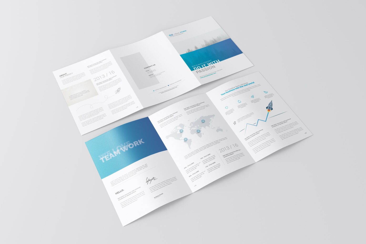 A4 3-Fold Brochure Mockup – MasterBundles