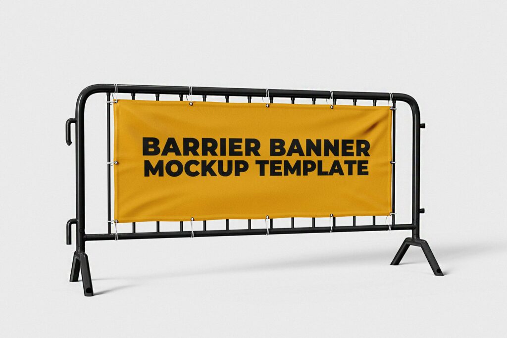 Barrier Banner Mockup Template – MasterBundles