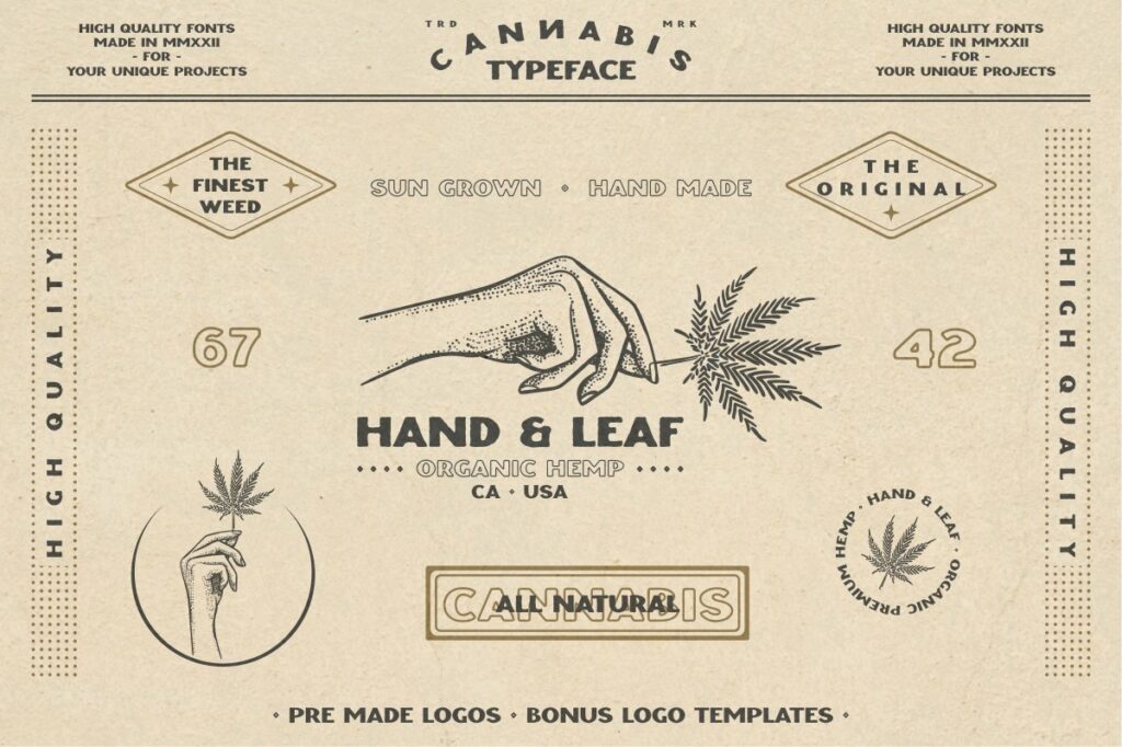 CANNABIS vintage font – MasterBundles