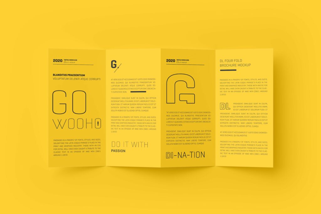 DL 4 Fold Brochure Mockup – MasterBundles