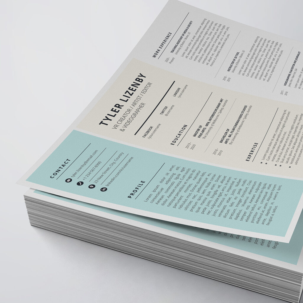 Landscape Resume/CV Template - MasterBundles